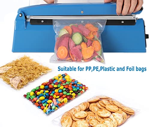 Impulse Heat Sealer Poly Bag Heat Sealer Sealing Machine Heat Seal Closer for Plastic Bags PE PP Bags with Extra Repair Kit (8 inch)