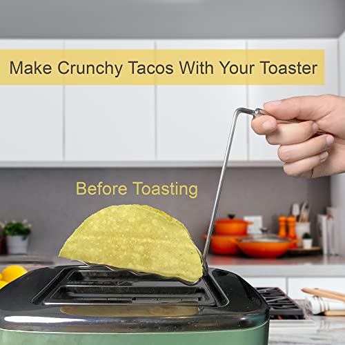 2 Upgraded Stainless Steel Taco Shell Toaster for a Toaster or for Deep Frying | Taco Shell Warmer | Only for Soft Shell | Easy Crispy Taco Tools for Taco Tuesday