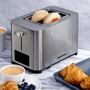 REDMOND 2 Slice Toaster, Full Touch Screen LED Display Stainless Steel Toaster with 6 Bread Shade Browning Settings, Bagel/ Reheat/ Defrost/ Cancel