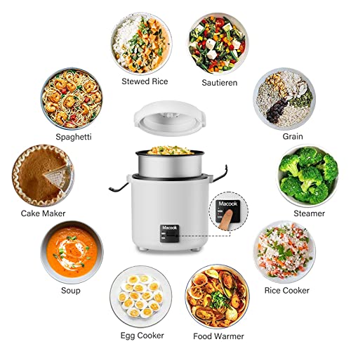 Mini Rice Cooker 1-1.5 Cups Uncooked(3 Cups Cooked), Rice Cooker Small with Bento Box, Removable Nonstick Pot, One Touch&Keep Warm Function, Portable Rice Cooker for Soup Grain Oatmeal Veggie, Black