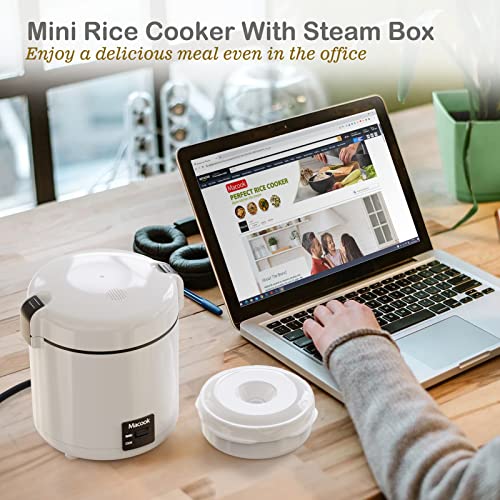 Mini Rice Cooker 1-1.5 Cups Uncooked(3 Cups Cooked), Rice Cooker Small with Bento Box, Removable Nonstick Pot, One Touch&Keep Warm Function, Portable Rice Cooker for Soup Grain Oatmeal Veggie, Black