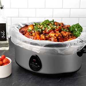 slow cooker & pot liners fits 7 – 8 quarts, extra large pot liners size: 13” x 21” x 4” inches, 4″ gusset bottom, extra large pot liners, 20 pack