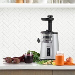 Omega JC3000SV13 Vertical Masticating Juicer, 65 RPM Compact Cold Press Juicer Machine, 150 W, Silver