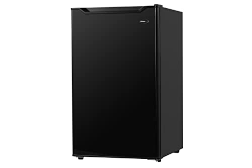 Danby DCR033B1BM 3.3 Cu.Ft. Compact Refrigerator, Mini Fridge with Top Chiller for Bar, Living Room, Den, Basement, Kitchen, or Dorm, Black