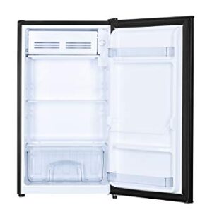 Danby DCR033B1BM 3.3 Cu.Ft. Compact Refrigerator, Mini Fridge with Top Chiller for Bar, Living Room, Den, Basement, Kitchen, or Dorm, Black