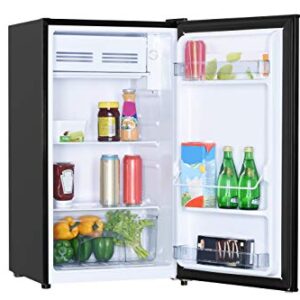 Danby DCR033B1BM 3.3 Cu.Ft. Compact Refrigerator, Mini Fridge with Top Chiller for Bar, Living Room, Den, Basement, Kitchen, or Dorm, Black