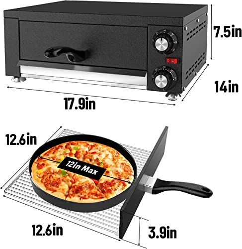 PYY Pizza Oven Indoor Electric Pizza Oven Countertop Commercial Pizza Oven with Crumb Tray Stainless Steel Pizza Maker Machine for Home