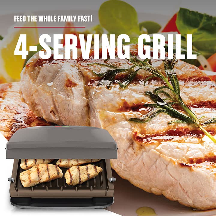 George Foreman Rapid Series 4-Serving Indoor Grill and Panini Press - Silver