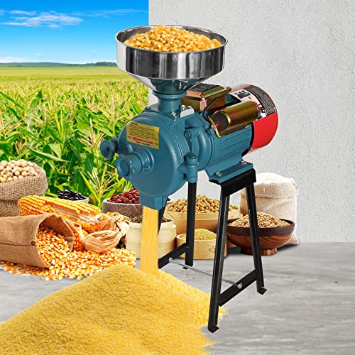 Electric Grain Grinder Mill, 3000W 110V Corn Grinder Mill Electric, Dry Cereals Rice Coffee Wheat Corn Mills with Funnel, Grain grinder mill powder machine