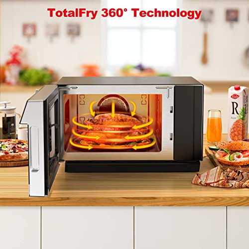 Galanz GTWHG12S1SA10 4-in-1 ToastWave with TotalFry 360, Convection, Microwave, Toaster Oven, Air Fryer, 1000W,1.2 Cu.Ft, LCD Display, Cook, Sensor Reheat, Stainless Steel