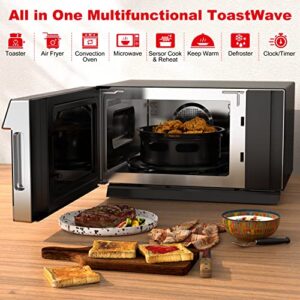 Galanz GTWHG12S1SA10 4-in-1 ToastWave with TotalFry 360, Convection, Microwave, Toaster Oven, Air Fryer, 1000W,1.2 Cu.Ft, LCD Display, Cook, Sensor Reheat, Stainless Steel