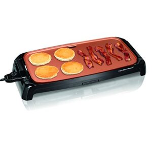 hamilton beach durathon ceramic griddle electric with 200 square inch ptfe & pfoa free cooking surface (38519r)