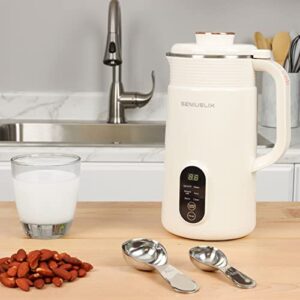 Geniuslix Automatic Vegan Nut Milk Maker Machine - Auto Clean & Temperature Control Soy Milk Maker, Homemade Non-Dairy Beverages - Oat/Coconut/Cashew/Almond Milk Machine with Recipe