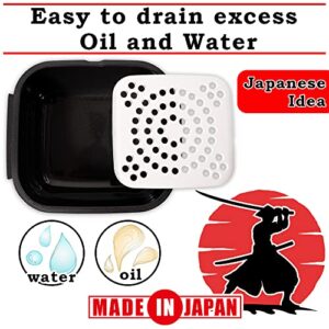 GOURLAB+ Microwave Cookware 6 in 1 Anyday Cookware Freezer & Oven Safe, Vegetable, Rice, Ramen Microwave Steamer BPA Free (Black) - Made in Japan…