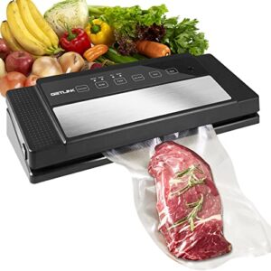 automatic vacuum sealer for food savers – safety compact vacuum sealer machine with 4 sealing modes and vacuum seal bags & rolls starter kit for food storage and sous vide, black