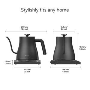 Jocuu Gooseneck Electric Pour Over Kettle with Temperature Control, Tea & Pour Over Coffee Kettle, Stainless Steel, Auto Shutoff Boil-Dry Protection, 0.8L, Matte Black