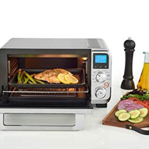 De'Longhi Small Convection Toaster Oven For Countertop With internal light And 9 Preset Functions Including Pizza, Cookies, Roast, Broil, Bake, Easy to Use, 14L, Stainless Steel, 1800W, EO141150M