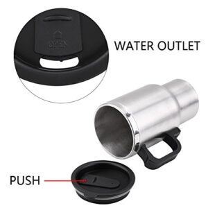 Electric Tea Kettle, Car Electric Kettle, 12V 450ml Stainless Steel Electric In-car Travel Heating Cup, Auto Shut Off Travel Kettle Car Water Heater for Hot Water Tea Coffee Making