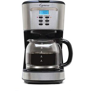 capresso 12-cup coffee maker with glass carafe, stainless and black 416.05