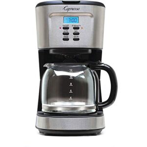 Capresso 12-Cup Coffee Maker with Glass Carafe, Stainless and Black 416.05