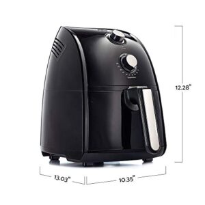 BELLA Electric Hot Air Fryer, Healthy No-Oil Deep Frying, Cooking, Baking and Roasting, Easy Clean Up, Removable Dishwasher Safe Basket, 2.6 QT, Black