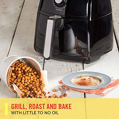 BELLA Electric Hot Air Fryer, Healthy No-Oil Deep Frying, Cooking, Baking and Roasting, Easy Clean Up, Removable Dishwasher Safe Basket, 2.6 QT, Black