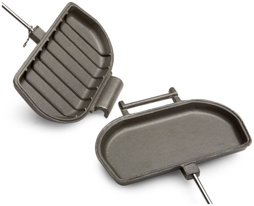 Rome's Panini Press Cooker, Cast Iron with Steel and Wood Handles