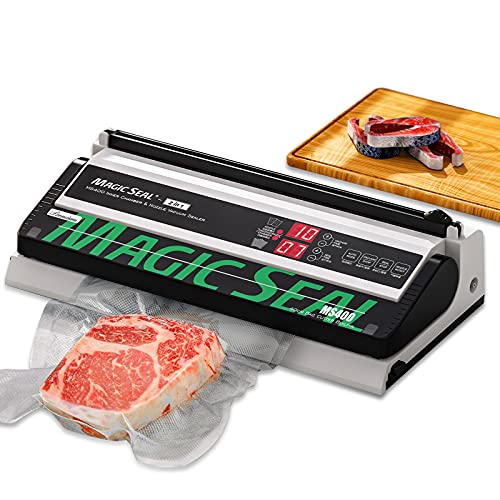 Magic Seal 16'' 2-in-1 Double Pump Vacuum Sealer Machine MS400, Compatible with Flat Bags of Commercial Chamber Sealers and Embossed Bags of Household Sealers, Multiple Operating Modes