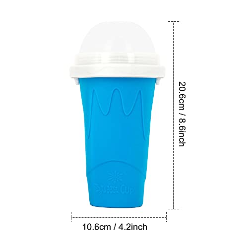 Slushie Maker Cup, Magic Quick Frozen Smoothies Cup Cooling Cup Double Layer Squeeze Cup Slushy Maker, Homemade Ice Cream Maker DIY it for Children and Family