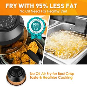 MICHELANGELO Air Fryer Lid for Pressure Cooker 6 Quart & 8 Quart, 8 In 1 Air Fryer Lid for Instant Pot, Pressure Cooker, Turn Your Electric Pressure Cooker into Air Fryer, 8 Presets and 95% Less Oil