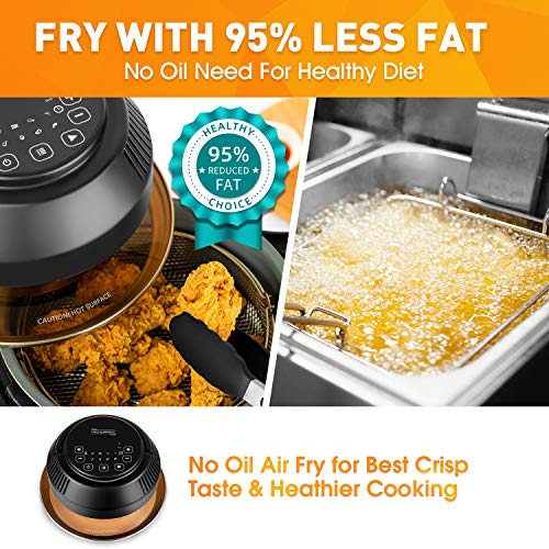 MICHELANGELO Air Fryer Lid for Pressure Cooker 6 Quart & 8 Quart, 8 In 1 Air Fryer Lid for Instant Pot, Pressure Cooker, Turn Your Electric Pressure Cooker into Air Fryer, 8 Presets and 95% Less Oil