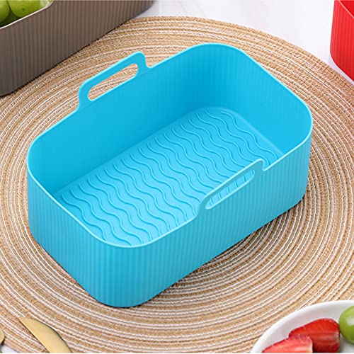 4PCS Air Fryer Silicone Liners,LYHOLKEER Dual Air Fryer Silicone Pot for 8 to 10 QT,Heat Resistant Rectangular Silicone Air Fryer Basket,Air Fryer Liners Reusable for Air Fryer Accessories