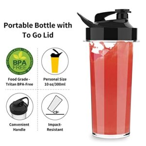 La Reveuse Personal Blender for Shakes and Smoothies 200 Watt with Magnetic Drive Technology 10 oz BPA-Free Portable Travel Bottle (Black)