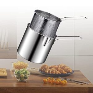 Generic Stainless Steel Deep Fryer Pot with Basket for Tempura,Fried Chicken Legs,French Fries