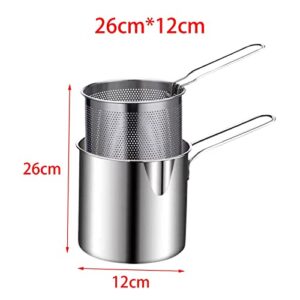 Generic Stainless Steel Deep Fryer Pot with Basket for Tempura,Fried Chicken Legs,French Fries