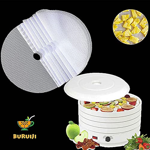 8Pcs Round Silicone Dehydrator Sheets,13in Non-stick Fruit Dehydrator Mats,Reusable Steamer Mat Mesh Sheet for Fruit Dryer (8, 13x13inch)