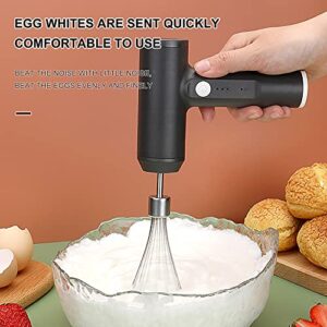 JOYKI Cordless Handheld Electric Mixer, USB Rechargeable Handheld Whisk, 3 speeds, for whisking and mixing cookies, cakes, batters, egg whites and soups, black