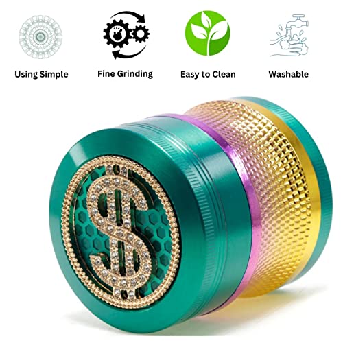 2.5'' Spice & Herb Grinder - Crusher for Dried Spices with Ease (Green)