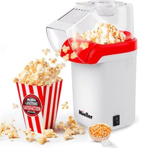 mueller ultra pop, hot air popcorn popper, electric pop corn maker, healthy and quick snack, no oil needed with measuring/butter cup