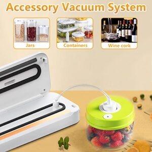 FEZEN Vacuum Sealer Machine, Automatic Food Sealer, Vacuum sealers bags for food Air Sealing System, 4 Food Modes, Dry&Wet&Soft&Delicate with Starter Kit, Compact Design