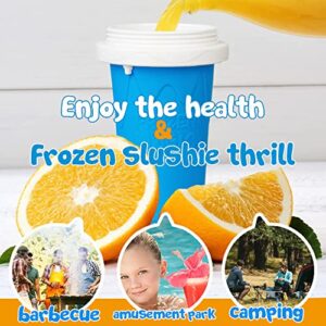 Slushie Maker Cup Squeeze Slushy - Magic Quick Frozen Smoothies Cups-Double Layer Silica frappes Cup -Summer Cooler Homemade Milk Shake Ice Cream Maker machine for Teens Adult and Family