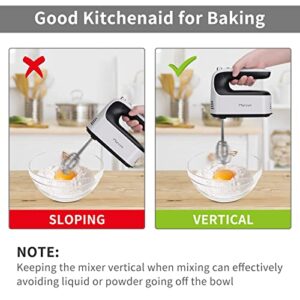 Mixer Electric Handheld - 400W Ultra Power for 5 Speed with Turbo Boost, 5 Stainless Accessories in Storage Case - Essential Kitchenaid Hand Mixer Electric for Cake, Dough, Egg, Baking