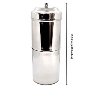 KERAM south indian coffee drip maker-permanent/reusable phin filter for 3-4 serving cup 6.6 Oz(200 ml) made of metal SS 304 food grade camping/travelling small decoction dripper maker,Silver, CDM-200