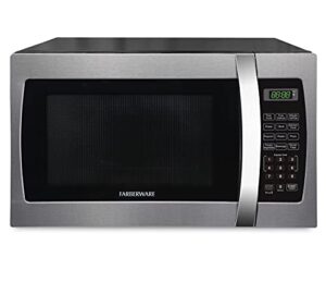 farberware countertop microwave oven 1.3 cu. ft. 1000-watt with led display, child lock, easy clean black interior, cu.ft, stainless steel