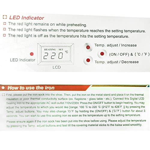 Sealing Iron Prolux 1362 Electric LCD Digital Veneer Edge Banding Sealing Iron 110V US Standard Temperature 100-220℃