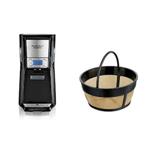 hamilton beach 12-cup coffee maker, programmable brewstation summit dispensing coffee machine (48464) and hamilton beach 80675 permanent gold tone filter, 8 to 12-cups bundle