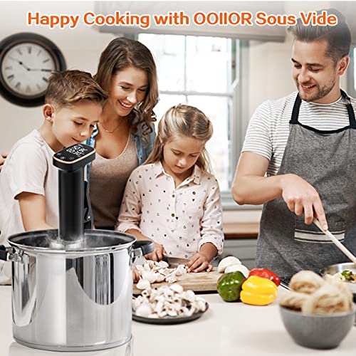 OOIIOR Sous Vide Cooker, 1100W & WIFI Sous Vide Machine IPX7 Waterproof, Fast-Heating Precision Immersion Circulator with Accurate Temperature and Time Control, APP with Recipes