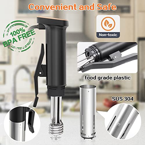 OOIIOR Sous Vide Cooker, 1100W & WIFI Sous Vide Machine IPX7 Waterproof, Fast-Heating Precision Immersion Circulator with Accurate Temperature and Time Control, APP with Recipes