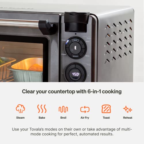 Tovala Smart Oven Pro, 6-in-1 Countertop Convection Oven - Toast, Steam, Air Fry, Bake, Broil, and Reheat - Smartphone Control Steam & Air Fryer Oven Combo - With Meal Subscription Credit ($50 Value)