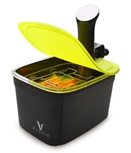 everie versatile 12-quart sous vide container with built-in rack and collapsible silicone lid and container sleeve compatible with all sous vide cookers, kit-1202-tygj